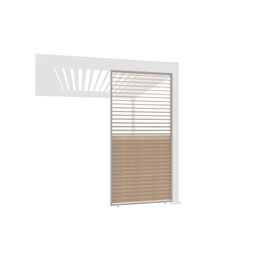 Weide Holzoptik Wand F&uuml;r Pergola Drehbare Lamellen Aluminium 3 Ma&szlig;e0.93 Meter Holzoptik