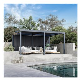 Weide Sichtschutzwand Anthrazit &ndash; Pergola Seitenwand Aus Wpc Lamellen & Windschutzanthrazit 2.65 M