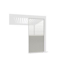 Weide Aluminium Lamellenwand F&uuml;r Weide Pergola Drehbare Lamellen Wei&szlig;wei&szlig; 1.13 Meter