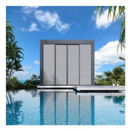 Weide Sichtschutz Textil F&uuml;r Pergola Schiebepaneel Anthrazit3.0 Meter Anthrazit
