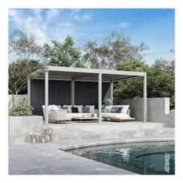 Weide Sichtschutzwand Anthrazit &ndash; Pergola Seitenwand Aus Wpc Lamellen & Windschutzsand 2.65 M