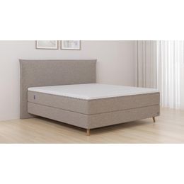 BRUNO Boxspringbett Premium 160x200cm in Glory Taupe | Matratzen-H&auml;rtegrad: Links H2 / Rechts H2 | mehrfach ausgezeichnet in Design & Qualit&auml;t