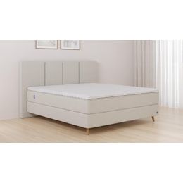 BRUNO Boxspringbett Premium 200x200cm in Glory Soft Beige | Matratzen-H&auml;rtegrad: Links H3 / Rechts H3 | mehrfach ausgezeichnet in Design & Qualit&auml;t