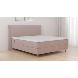 BRUNO Boxspringbett Premium 240x200cm in Blush Rosa | Matratzen-H&auml;rtegrad: Link H3 / Rechts H3 | mehrfach ausgezeichnet in Design & Qualit&auml;t