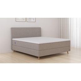 BRUNO Boxspringbett Premium 200x200cm in Glory Taupe | Matratzen-H&auml;rtegrad: Links H3 / Rechts H3 | mehrfach ausgezeichnet in Design & Qualit&auml;t