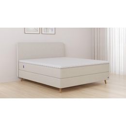 BRUNO Boxspringbett Premium 200x200cm in Glory Soft Beige | Matratzen-H&auml;rtegrad: Links H3 / Rechts H3 | mehrfach ausgezeichnet in Design & Qualit&auml;t
