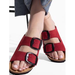 BAYTON Leder-Pantoletten "Alicante" in Rot - 55% | Gr&ouml;&szlig;e 39 | Damen-pantoletten