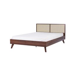 Beliani Doppelbett MONPAZIER in Braun/Naturfarben - (W) 187 x (H) 99 x (L) 209 cm | Gr.: onesize