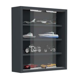 ebuy24 Glasvitrinen AgisaS 4 Anthrazit 37 x 10 cm | Gr.: onesize