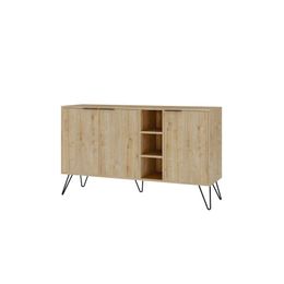 CALICOSY Sideboard CLARA in Eiche - (W)142 x (H)83 x (L)35,6 cm | Gr.: onesize