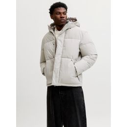Jack & Jones JACK & JONES Herren Steppjacke "JJESOHO PUFFER HOOD AW26 SN", wei&szlig;, Gr. M, unifarben, Web, Obermaterial: 100% Polyester, Jacken, Kunstfaser, regular