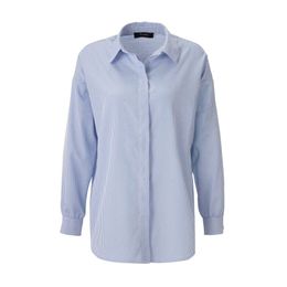 Aniston CASUAL Hemdbluse in jeansblau-wei&szlig;-silberfarben | Gr.: 42