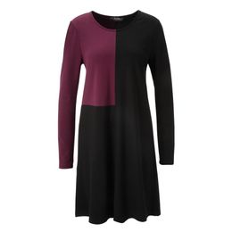 Aniston CASUAL Jerseykleid in schwarz-bordeaux | Gr.: 42
