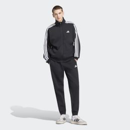 Herren Trainingsanzug "3-STREIFEN FLEECE"schwarz, wei&szlig;, Gr. S, adidas Sportswear, Obermaterial: 70% Baumwolle, 30% Polyester, Sportanz&uuml;ge