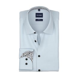 OLYMP Herren Langarmhemd "Level Five 24/Seven"bleu, Gr. 39, Web, Obermaterial: 97% Baumwolle, 3% Elastolefin, Hemden, Businesshemd, Body Fit,