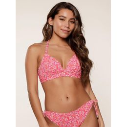 LINGA DORE Bikini-Oberteil in Pink/ Wei&szlig; - 65% | Gr&ouml;&szlig;e 40C | Damen-bademode