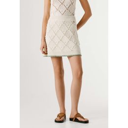 Pepe Jeans Damen A-Linien-Rock "skirt KAIRA SKIRT"antique wei&szlig;, Gr. M, 55% Baumwolle, 45% Acryl, R&ouml;cke