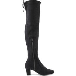 Lascana Damen Overkneestiefel, Schwarz, Gr. 39, Stiefel, Material: Textil