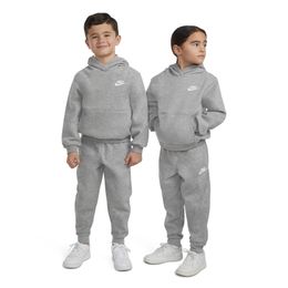 Nike Sportswear M&auml;dchen Kapuzensweatshirt, grau, Gr. 7, Sweatware, Obermaterial: 60% Baumwolle, 40% Polyester, Sweatshirts, mit K&auml;ngurutasche,