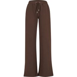 Karl Kani Damen Sweathose "Karl Kani OG K Interlock Flared Pants", braun, Gr. L, unifarben, 80% Baumwolle, 15% Polyester, 5% Elasthan, Hosen