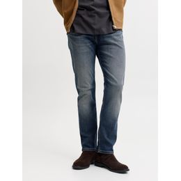 Jack & Jones JACK & JONES Herren Regular-fit-Jeans "JJICLARK JJVINTAGE NOOS"mid blau denim, Gr. 32, Abriebeffekte, Denim/Jeans, Obermaterial: 98% Baumwolle, 2%