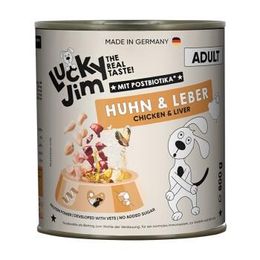 Lucky Jim Nassfutter Hund, Adult, Huhn und Leber 6x800 g