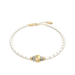Fossil Damen Armband "Harlow", 19,5cm, Edelstahl Perlengelbgoldfarben, edelstahlfarben, kristallwei&szlig;, perlmuttfarben, kristallwei&szlig;, Edelstahl,