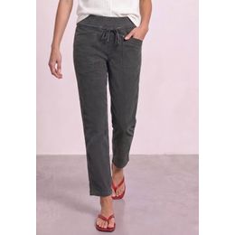 Street One Damen Cordhosegravel grau, Gr. 38, unifarben, Cord, 98% Baumwolle, 2% Elasthan, Hosen, in Cord-Optik