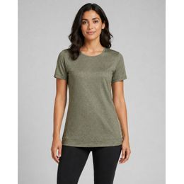 DEPROC Active Damen Laufshirt "KITIMAT Motion"olive, Gr. 42, Jersey, 94% Polyester. 6% Elasthan, Shirts, Funktionsshirt in Melangeoptik
