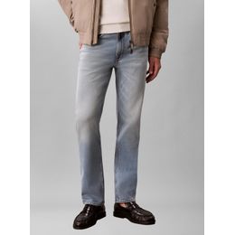 Herren Straight-Jeans, blau, Gr. 40, Calvin Klein Jeans, unifarben, Denim/Jeans, Obermaterial: 98% Baumwolle, 2% Elasthan, Jeans, Regular fit mit