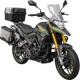 CYCLONE Motorrad "RX1 Pro, 125, E5+, Adventure", mit Topcase, 99 km/hschwarz, gr&uuml;n, schwarz, Motorroller, 11 kW, 15 PS, ABS, 125er Adventure,