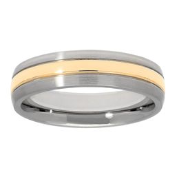 TITANIA Damen Fingerring "Titanring", 50 (15.9), Titansilbergoldfarben, Titan, Fingerringe, bicolor