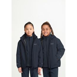Jack Wolfskin Jungen 3-in-1-Funktionsjacke "ICELAND 3IN1 JKT K", blau, Gr. 140, Obermaterial: 100% Polyester. Futter: 100% Polyester. Innenfutter: