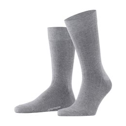 Burlington Damen Socken "Duke Street", Gr. 40steel melange, Baumwollmischung, unifarben, Socken, Einheitsgr&ouml;&szlig;e 40-46, Rippenstruktur, Cotton-Mix