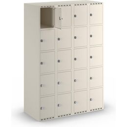 5er-Schlie&szlig;fachschrank Fydor, 4 Abteile, wei&szlig;, B 1200 mm, schr&auml;ge Dachform, Zylinderschloss kaiserkraft