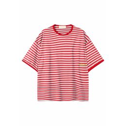 Damen T-Shirt "Another Cotton Lab Another Striped T-Shirt"rot stripes, Gr. XL, ANOTHER COTTON LAB, bedruckt, 100% Baumwolle, Shirts