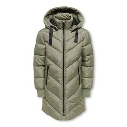 KIDS Only M&auml;dchen Steppjacke "KOGSKYLAR HOOD JACKET VD OTW"vetiver, Gr. 158, unifarben, Web, Obermaterial: 100% Polyester, Jacken, Langjacke mit