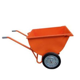 Eichinger-Industrie Kipp-Japanerkarre, 150 l, Vollgummibereifung mit &Oslash; 400 mm und Kugellager, wasserdicht, 3 Kran&ouml;sen, Stahl, reinorange RAL 2004