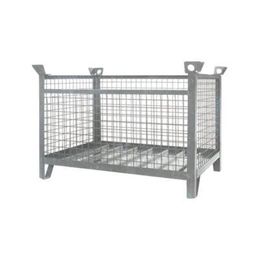 Eichinger-Industrie Gitterbox-Stapelpalette, bis 2000 kg, 4 Seitenw&auml;nde, Kran&ouml;sen, B 1500 x T 1000 x H 750 mm, Stahl, feuerverzinkt