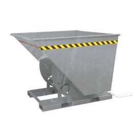 Eichinger-Industrie Kippbeh&auml;lter, hohe Bauh&ouml;he, 300 l, bis 1500 kg, Abrollkufen, quer zur/in Fahrtrichtung kippbar, Stahl, feuerverzinkt