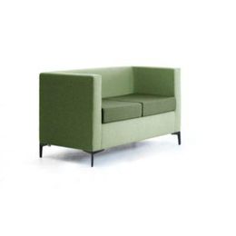 Leyform 2-Sitzer Sofa, B 1270 x T 600 x H 730 mm, 2-farbiger Stoffbezug und Mehrschichtholz, dunkelgr&uuml;n/hellgr&uuml;n