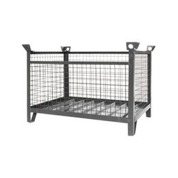 Eichinger-Industrie Gitterbox-Stapelpalette, bis 2000 kg, 4 Seitenw&auml;nde, Kran&ouml;sen, B 1500 x T 1000 x H 750 mm, Stahl, anthrazitgrau RAL 7016