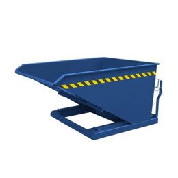 Eichinger-Industrie Kippbeh&auml;lter, niedrige Bauh&ouml;he, 500 l, bis 1500 kg, Scheren-Kipp-Mechanismus, Stahl, enzianblau RAL 5010