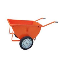 Eichinger-Industrie Kipp-Japanerkarre, 300 l, Vollgummibereifung mit &Oslash; 400 mm und Kugellager, wasserdicht, 3 Kran&ouml;sen, Stahl, reinorange RAL 2004
