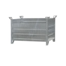 Eichinger-Industrie Vollwand-Stapelpalette, bis 2000 kg, 4 Seitenw&auml;nde, Kran&ouml;sen, B 1200 x T 800 x H 750 mm, Stahl, feuerverzinkt