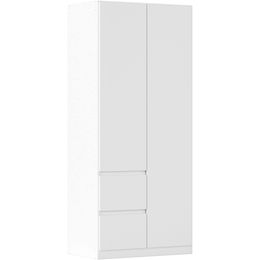 Dreht&uuml;renschrank Rauch, B:91cm H:210cm T:54cmalpinwei&szlig;, Holzwerkstoff, Schr&auml;nke, "Mehrzweckschrank Aktenschrank Mietswohnung Garderobe MAINZ 91cm