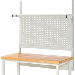 Rau Arbeitstisch-Systemaufbau Komplettset 01, f&uuml;r Systembreite 1250 mm, Traglast 100 kg, lichtgRau