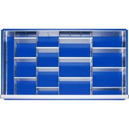 Rau Einteilungsset f&uuml;r Schubladen-Gr&ouml;&szlig;e XXL, Stahlblech, B 1055 x T 560 x H 90 mm, Fronth&ouml;he 120&ndash;150 mm, silber