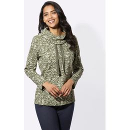 Damen Sweatshirtkhaki, champagner, bedruckt, Gr. 48, gebl&uuml;mt, gemustert, 100% Baumwolle, Sweatshirts