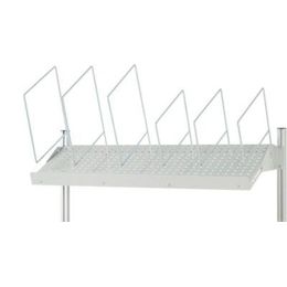 Rau Arbeitstische Zubeh&ouml;r, Kartonagenmagazin neigbar 0&ndash;30&deg;, B 1084 x T 450 x H 500 mm, Systembreite 1200 mm, 6 Kartonhalter, Stahl, 30 kg, lichtgRau